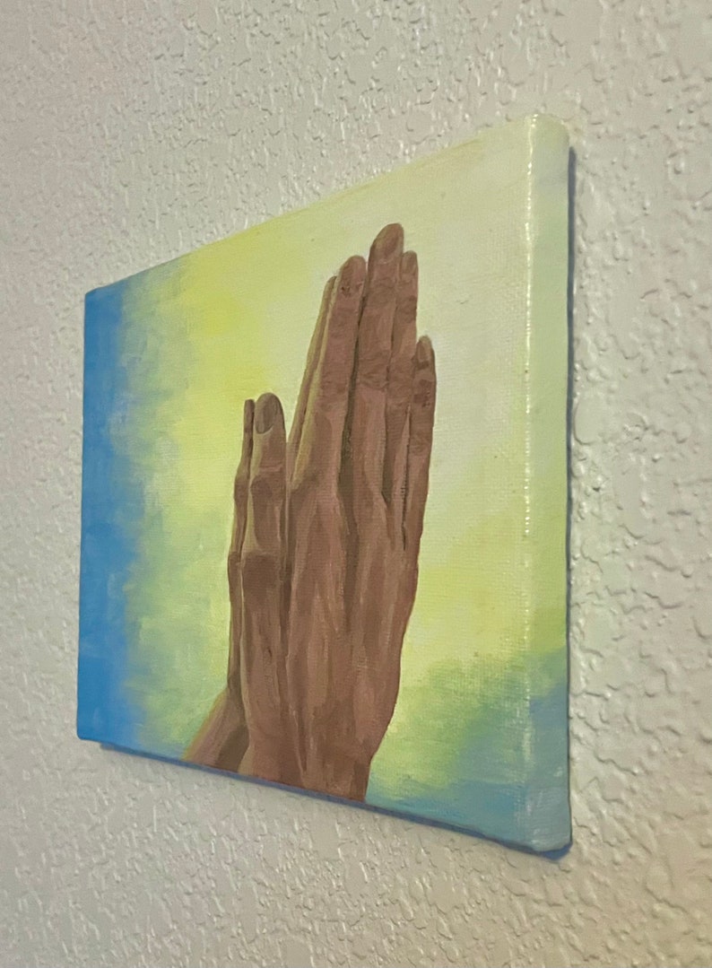 Praying Hands Painting. 8” X 6” Acrylic Canvas Painting. - Etsy