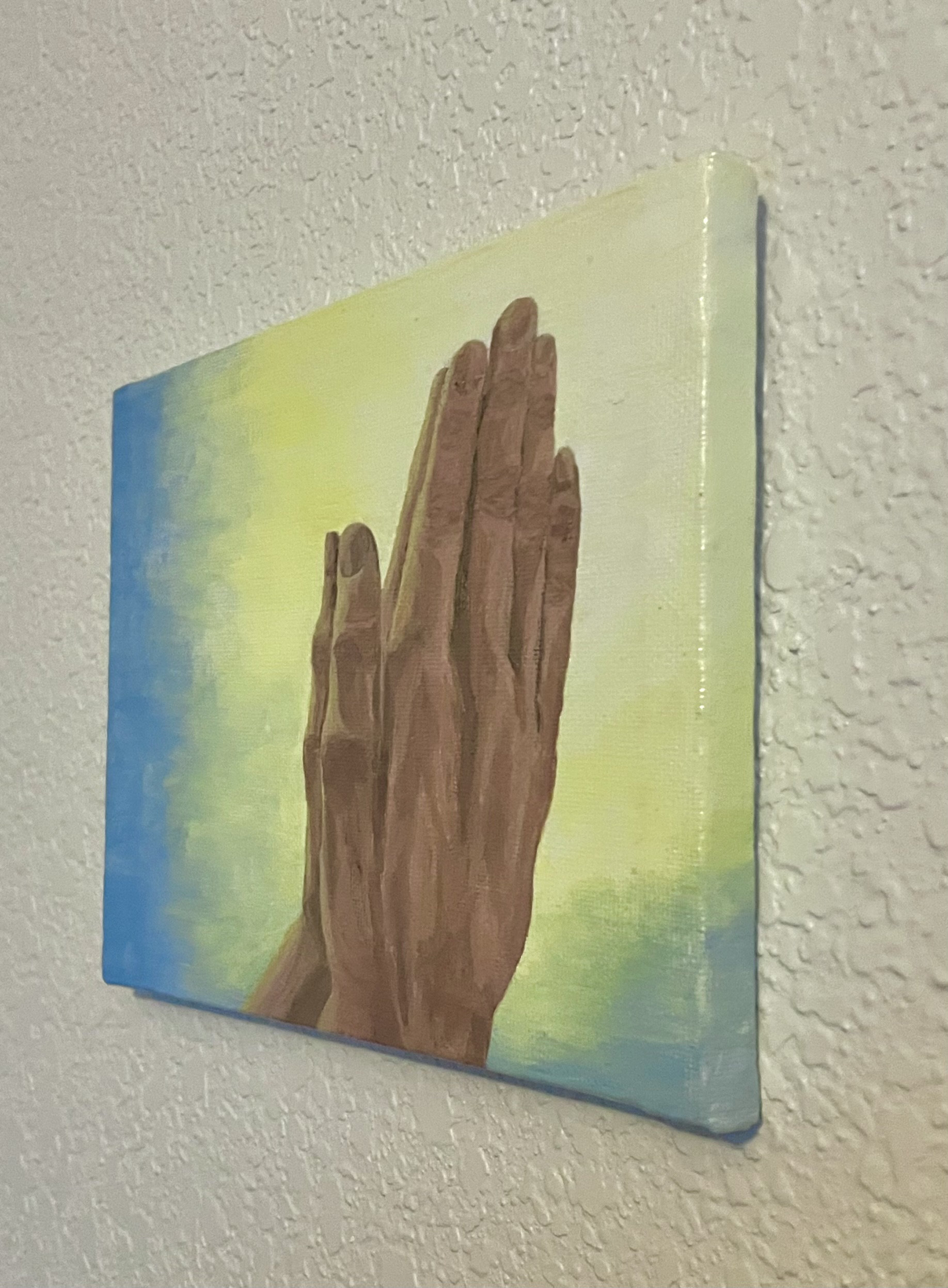 Praying Hands Painting. 8” X 6” Acrylic Canvas Painting. - Etsy