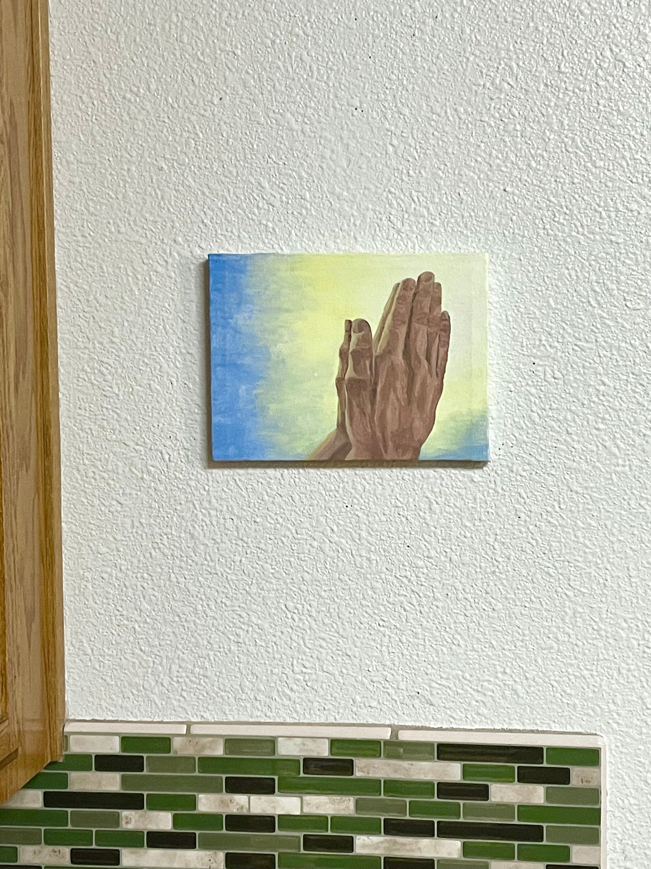 Praying Hands Painting. 8” X 6” Acrylic Canvas Painting. - Etsy