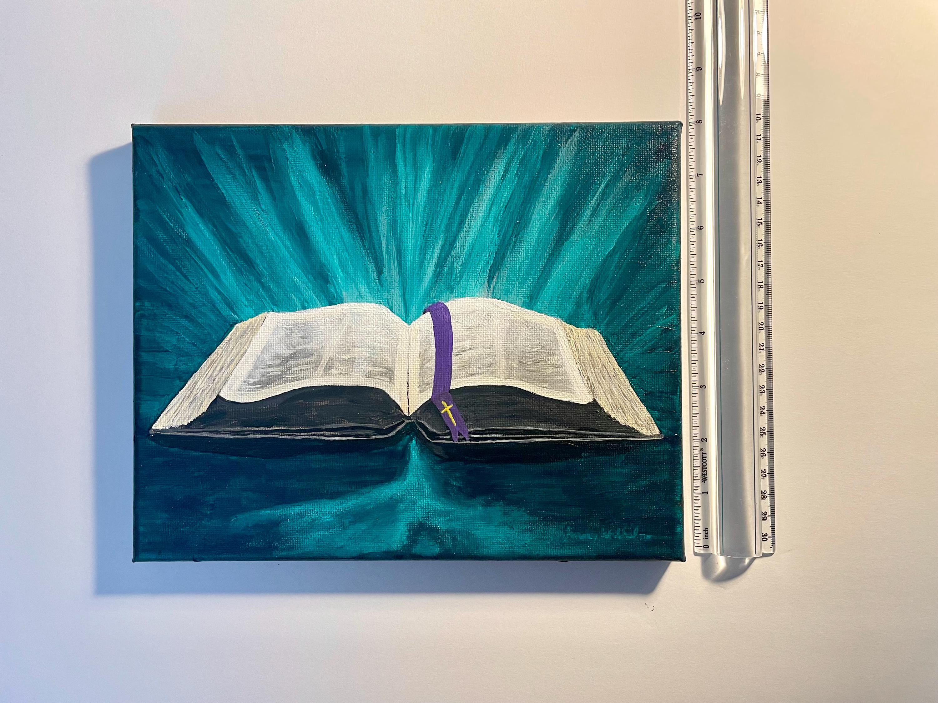 Open Bible Painting. 10” X 8” Acrylic Painting. - Etsy