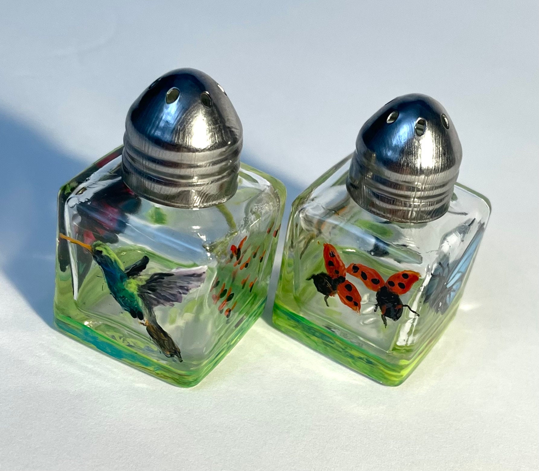 Hummingbird Butterfly Dragonfly Mini Salt Pepper Shaker 2.0 Height X 1. ...