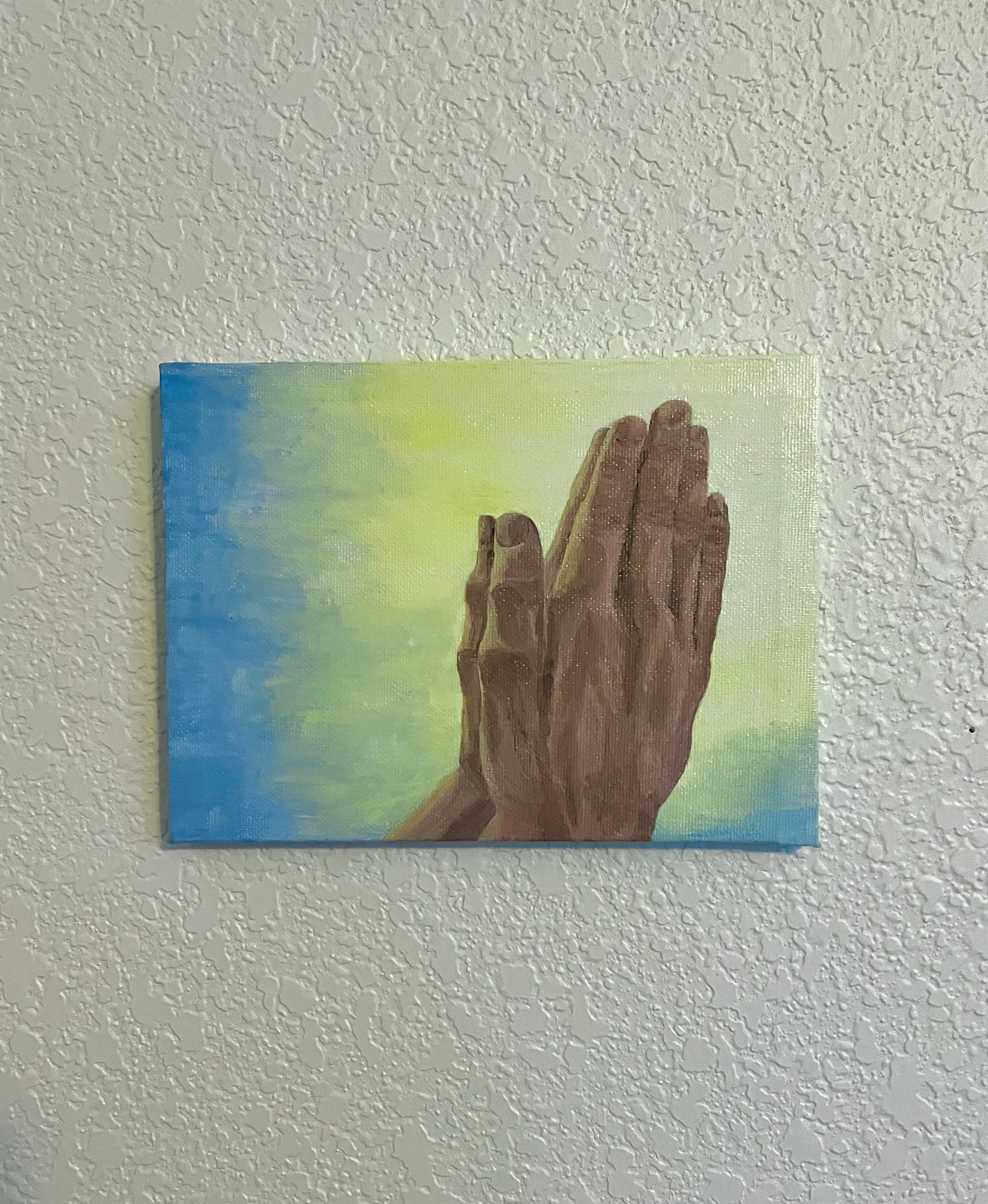Praying Hands Painting. 8 X 6 Acrylic Canvas Painting. - Etsy