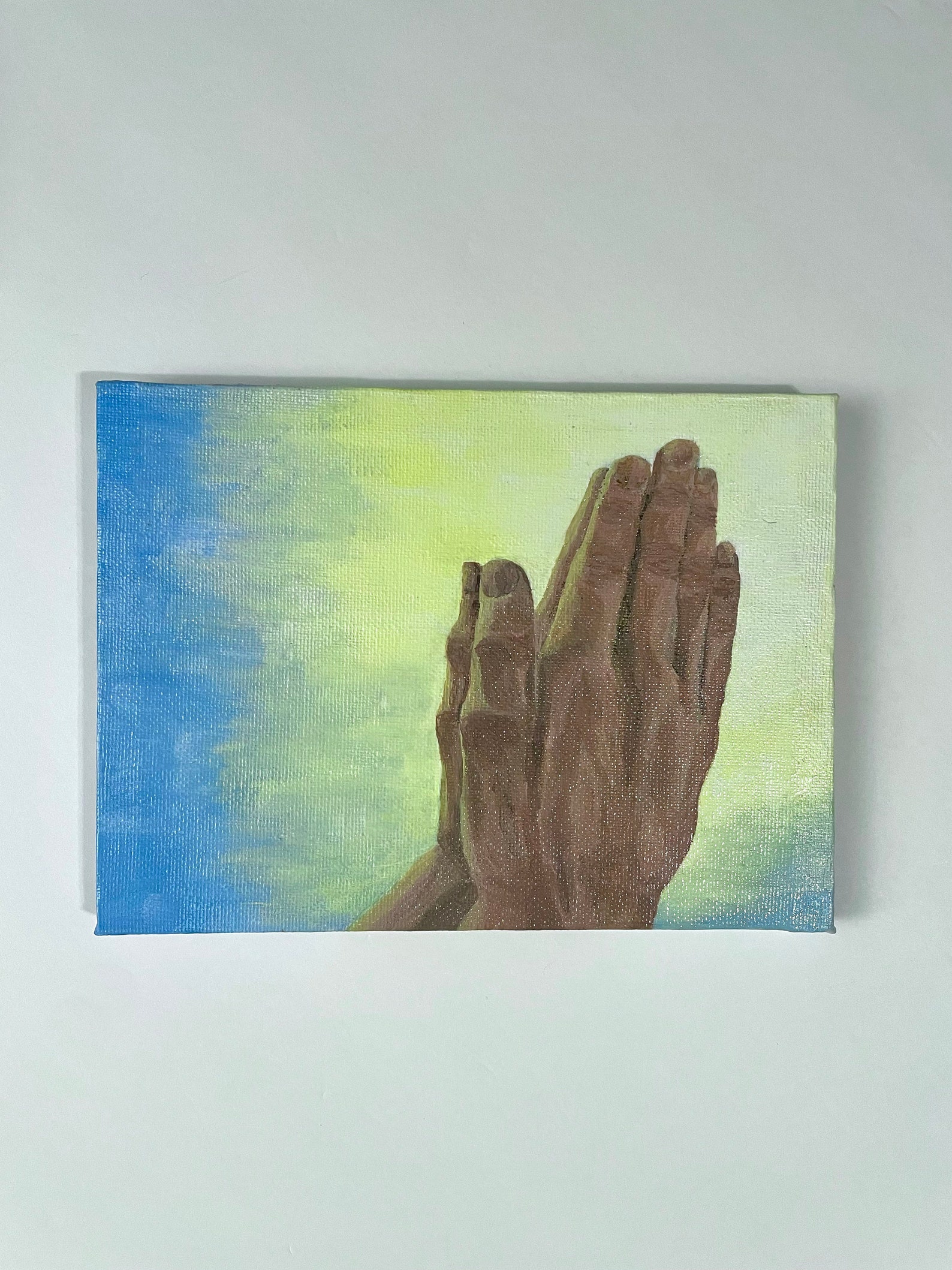 Praying Hands Painting. 8” X 6” Acrylic Canvas Painting. - Etsy