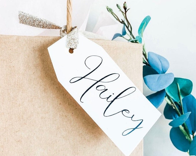 Wedding Name Cards; Name Tags; Gift Bag Tags; Pearl Shimmer Tags ...