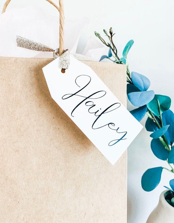 Wedding Name Cards Name Tags Gift Bag Tags Pearl Shimmer - Etsy