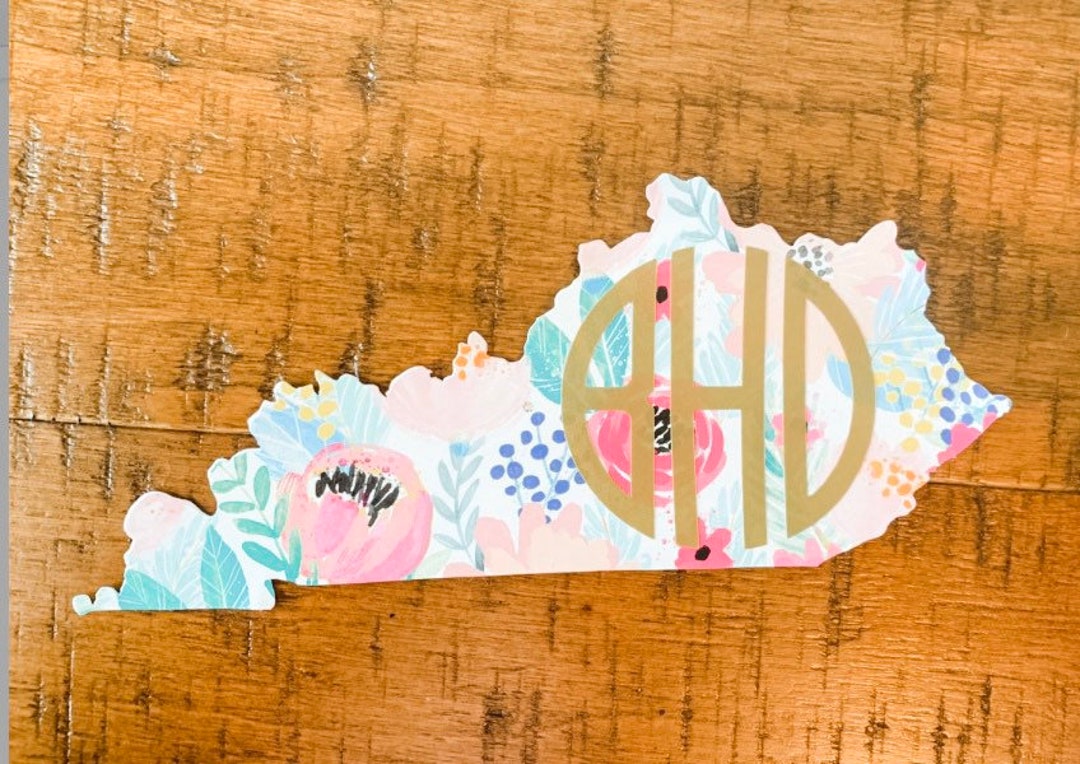 State Monogram Magnet; Floral Magnet; Cute State Car Magnet; Monogram ...