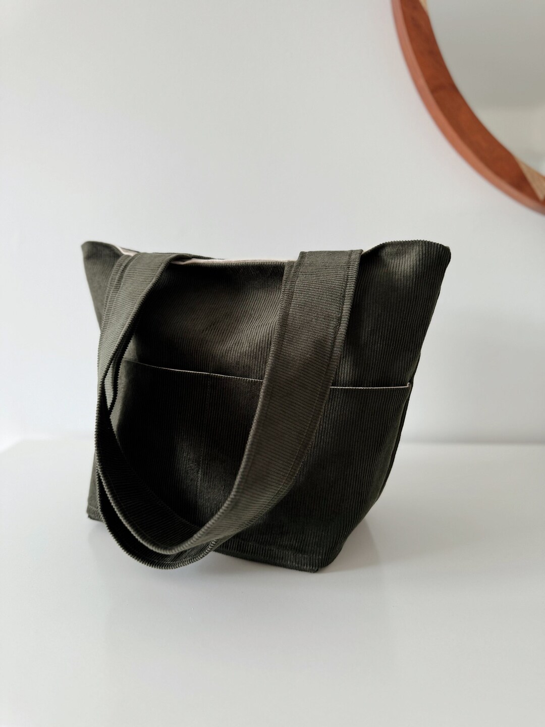 Hunter Green Corduroy Mini Everyday Tote Bag - Etsy