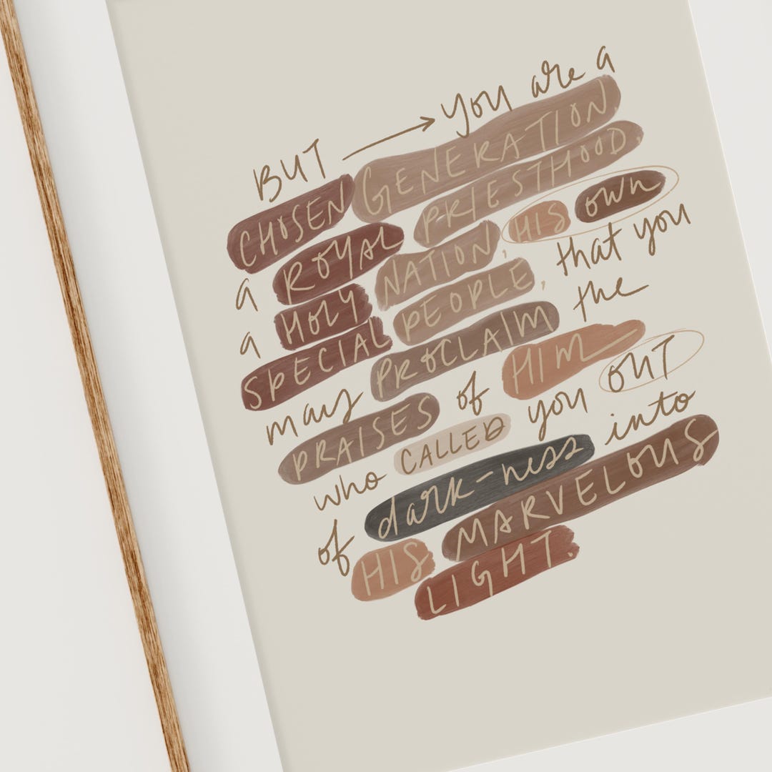 1 Peter Scripture Wall Art Biblical Affirmation Called Out of Darkness ...