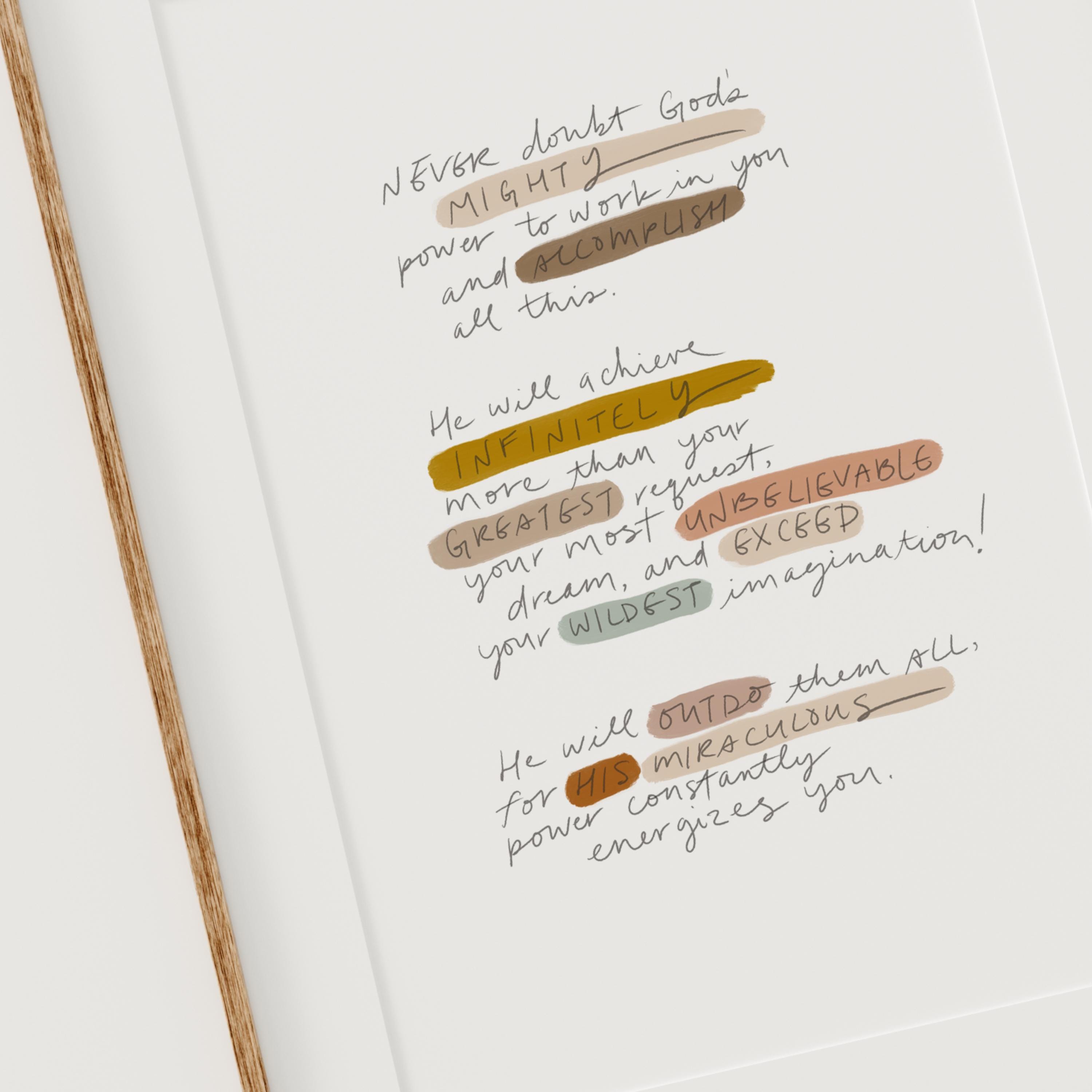 Ephesians 3 20 Wall Art Printable Exceedingly Abundant Scripture ...