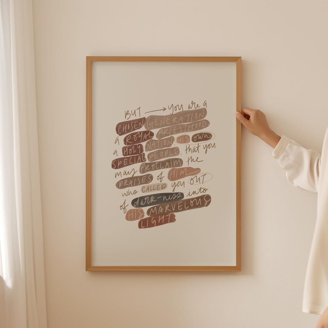 Chosen Generation Wall Art 1 Peter 2 9 Bible Verse Printable Digital ...