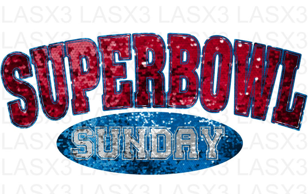 Super Bowl Sunday Faux Sequin Football PNG - Sublimation Design - Red ...