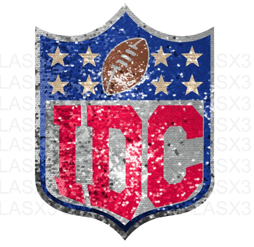 IDC Faux Sequin Football PNG - Sublimation Design - Red White and Blue ...