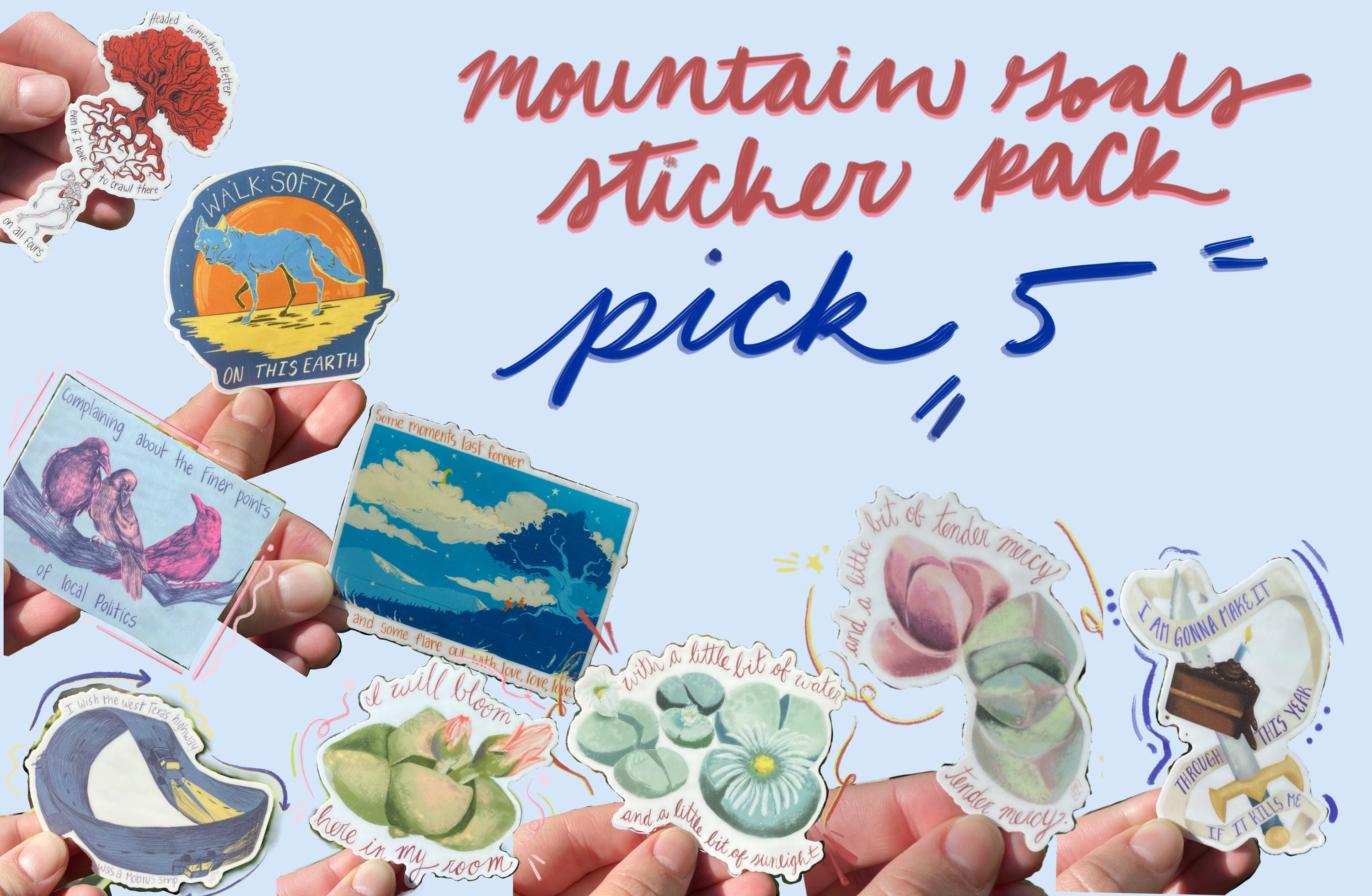The Mountain Goats Custom Sticker 5 Pack - Etsy