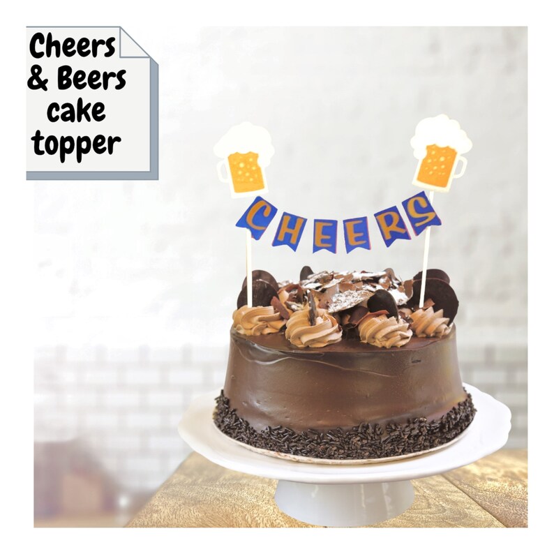 Cheers And Beers Cake Topper Milestone Birthday Cake Etsy