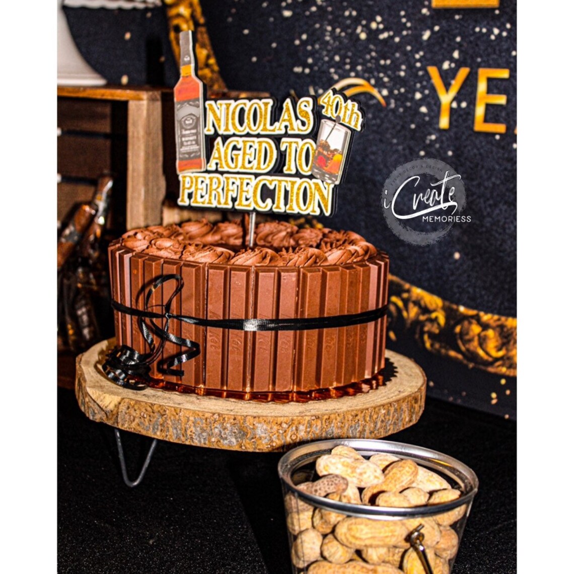 Aged To Perfection Cake Topper Whiskey Cake Topper Etsy