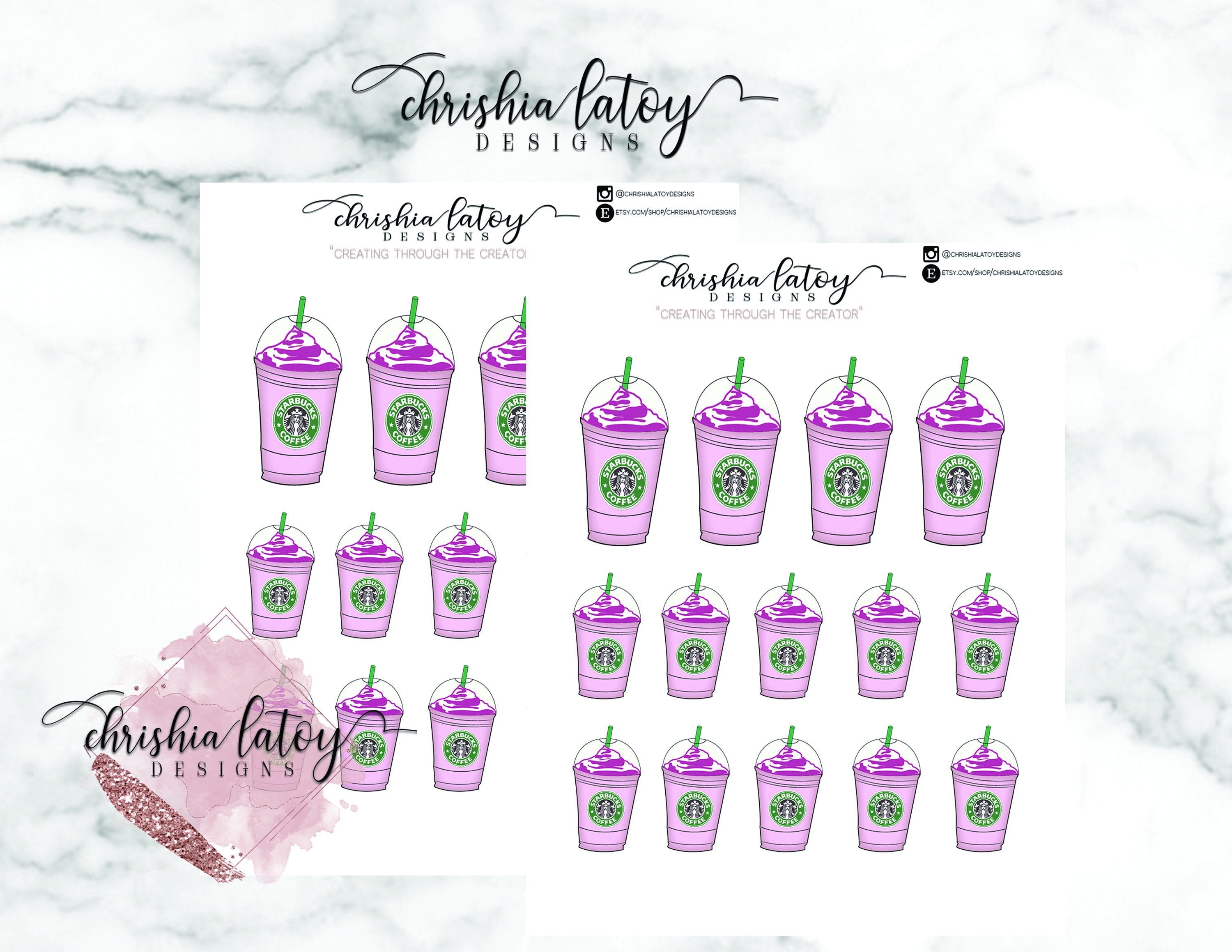 Starbucks Coffee Planner Stickers/sticker Sheets/planner | Etsy