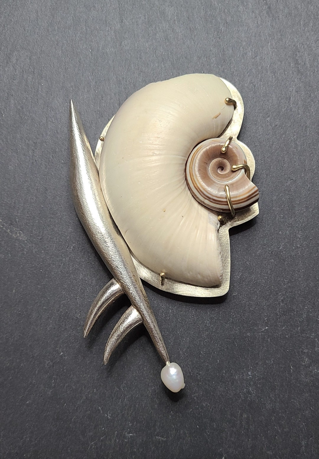 Shell Art/gift/handmade in Studio/brooch/pin/ready to Ship/custom ...