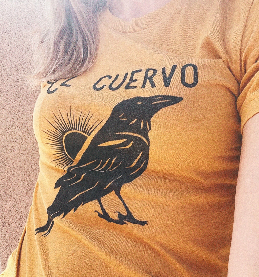 Southwestern Crow El Cuervo Vintage Style Tee Shirt, Retro Bird Graphic ...