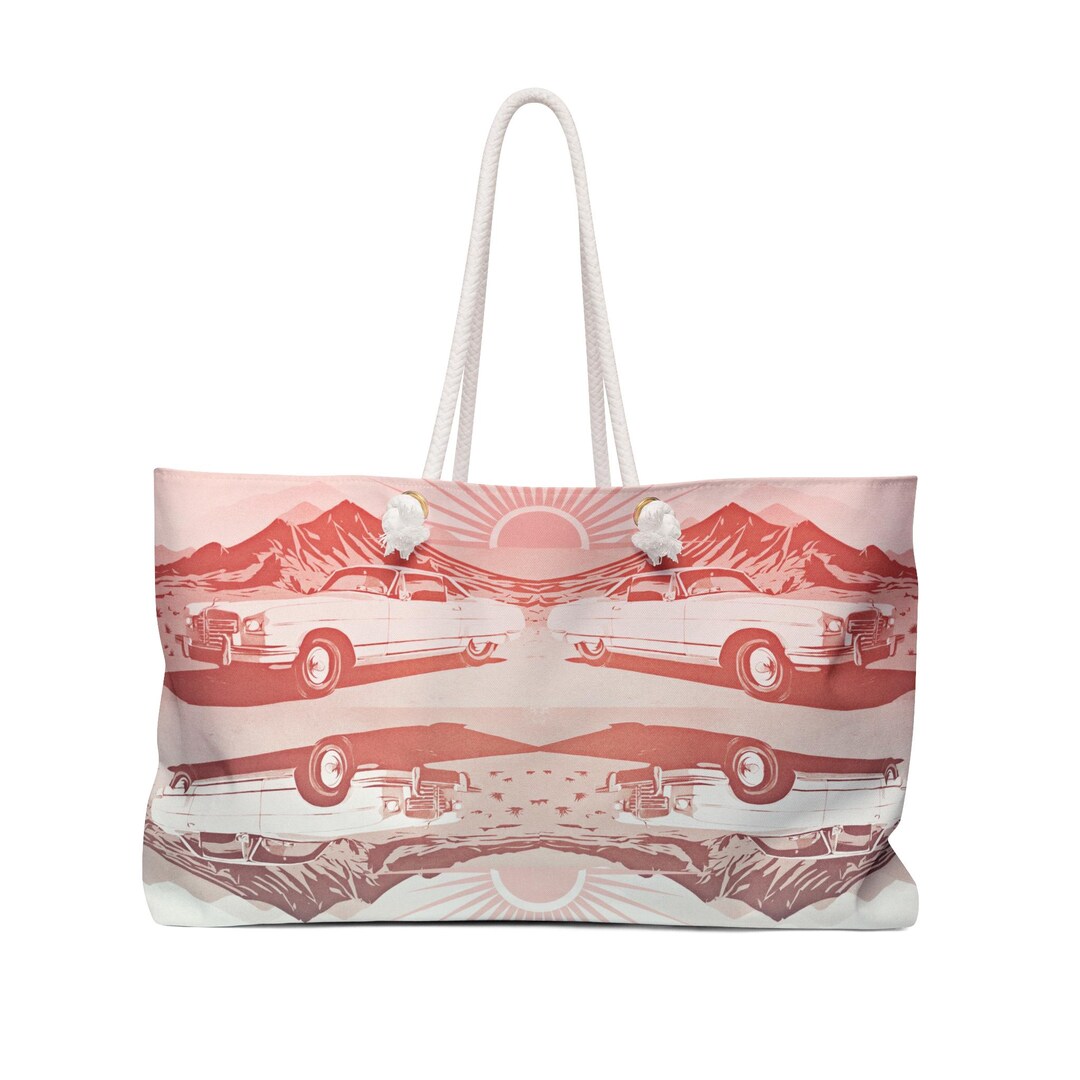 Retro Car Weekender Bag: Desert Road Trip Travel Tote - Etsy
