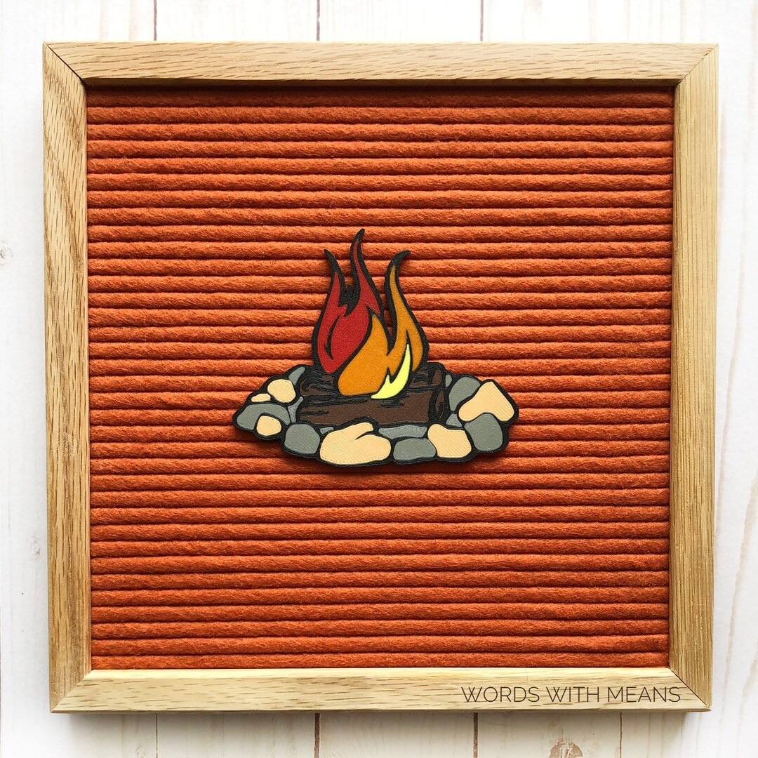 Campfire Icon for Letterboards and Feltboards, Letterboard Campfire ...