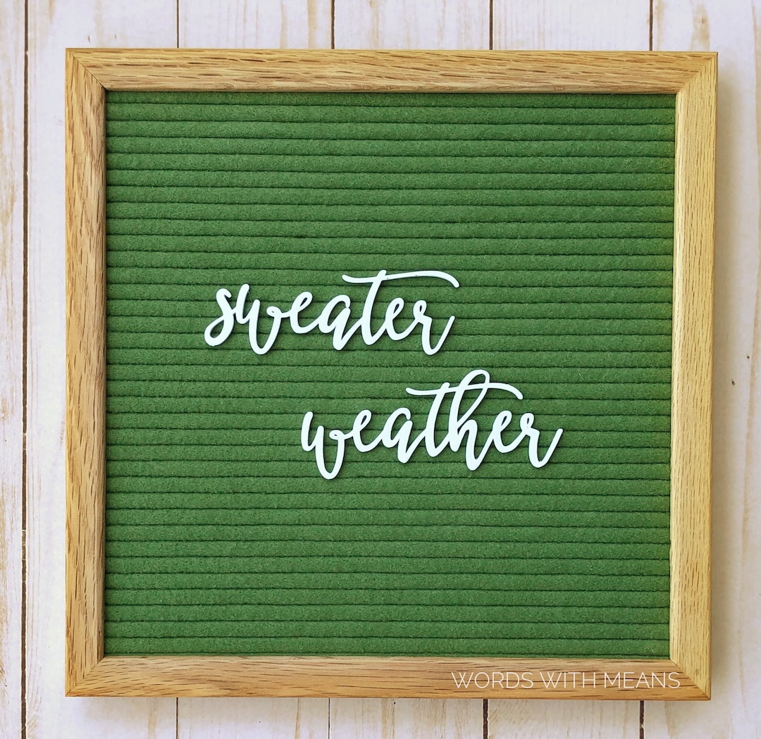 Sweater Weather Cursive Words for Letterboards and Feltboards - Etsy