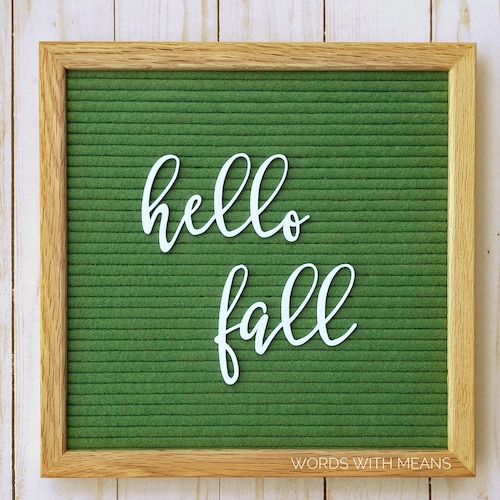 Hello Fall Cursive Letters | Etsy