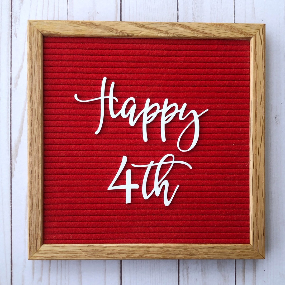 Happy 4th Cursive Script Word Set for Letterboards and Feltboards ...