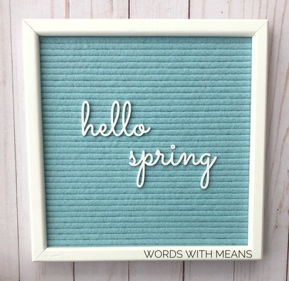 Hello Spring Cutesy Cursive Letterboard Words Hello Spring | Etsy
