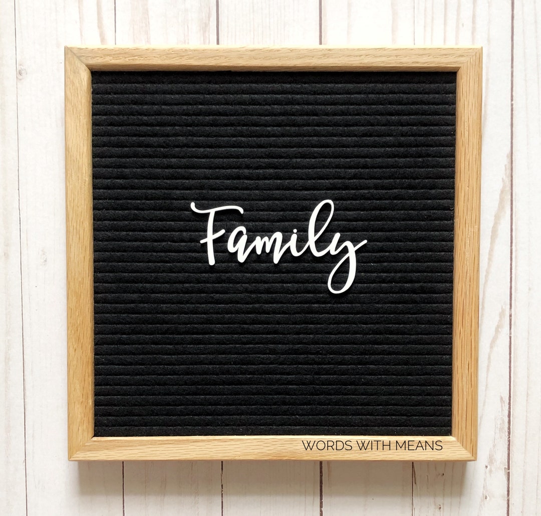 Family Script Letterboard Word, Cursive Letterboard Letters, Cursive ...