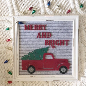 Red Christmas Truck With Christmas Tree for Letterboard - Etsy