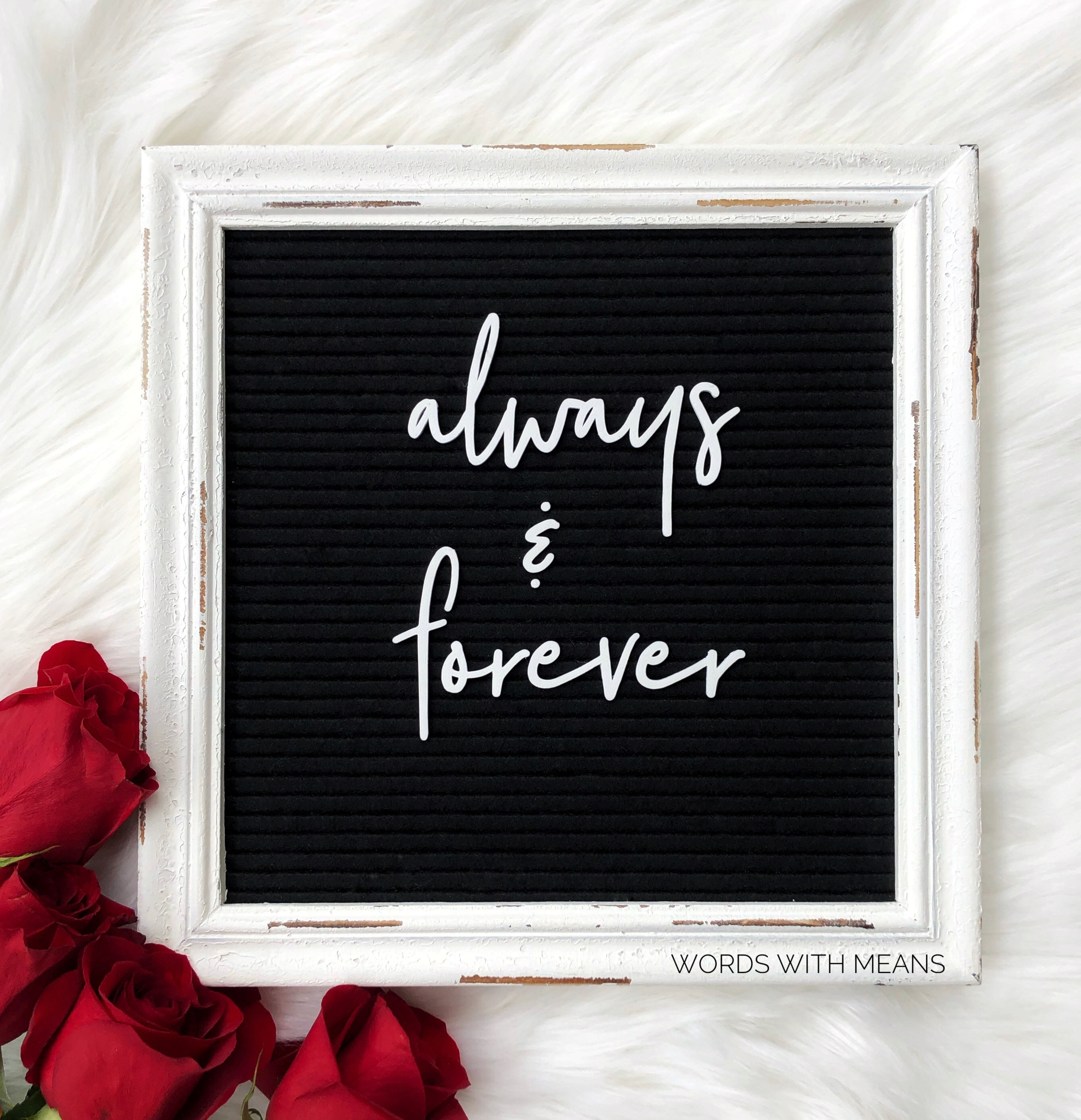 Modern Farmhouse Cursive Always + Forever Letterboard Words, Cursive ...
