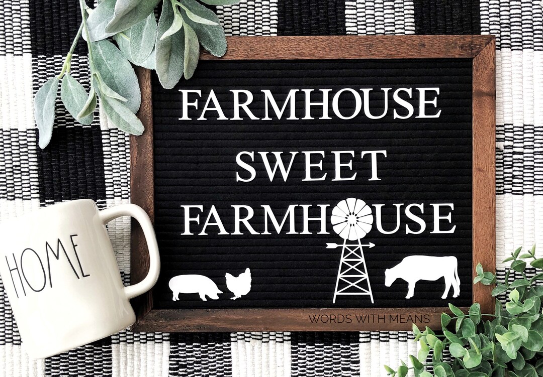 Farmhouse Letterset, Farmhouse Letters, Farmhouse Letterboard, Large ...