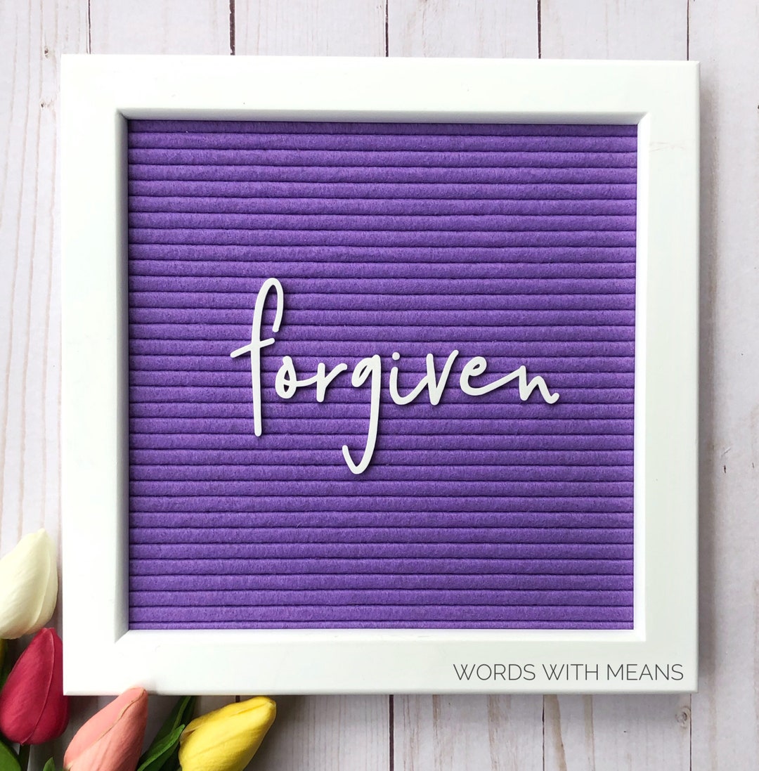 Modern Script Forgiven Letterboard and Feltboard Word, Cursive ...