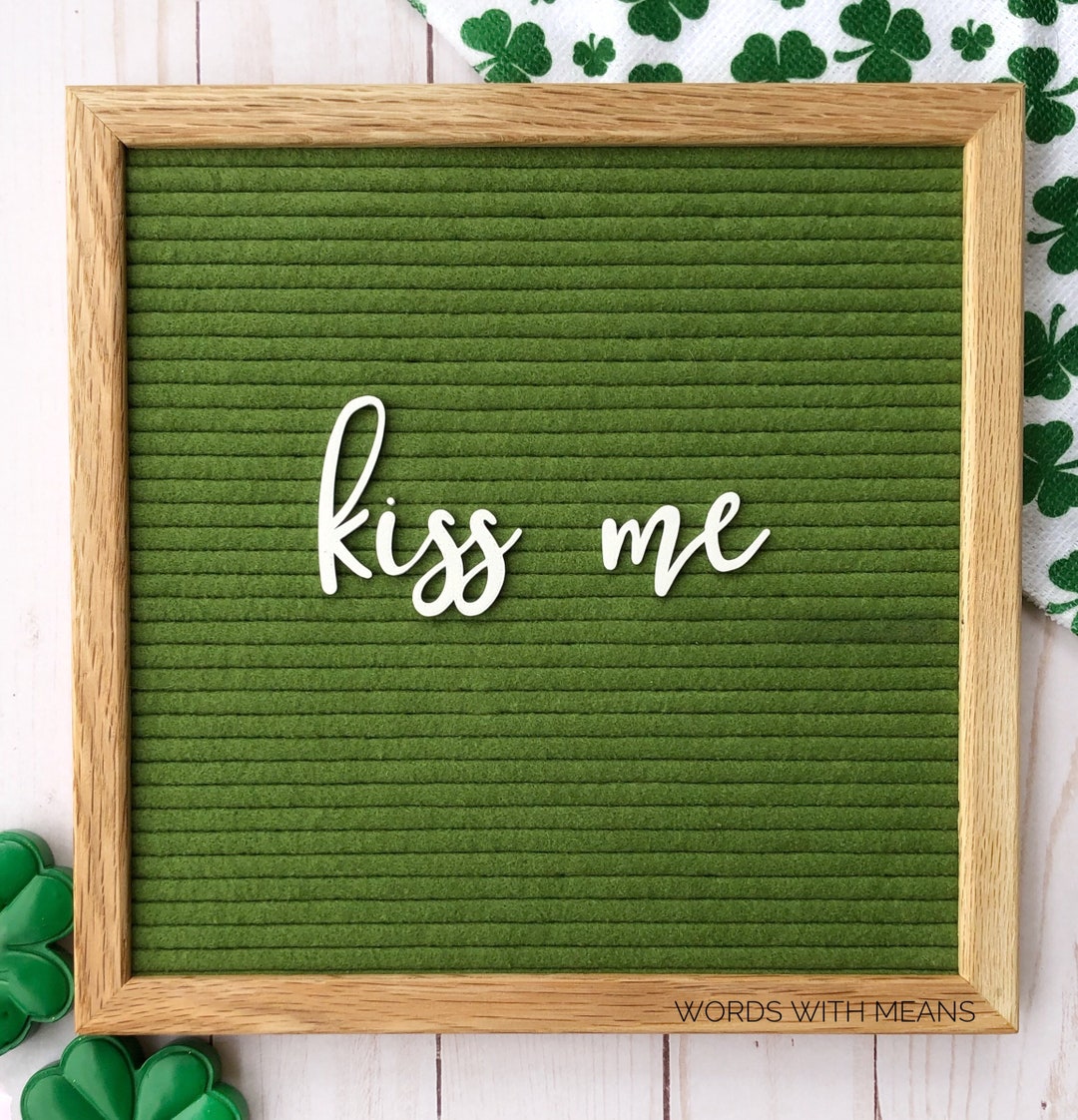 Kiss Me Cursive Script Letterboard Letters, Cursive Feltboard Letters ...