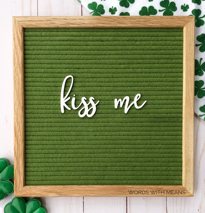 Kiss Me Cursive Script Letterboard Letters Cursive Feltboard - Etsy