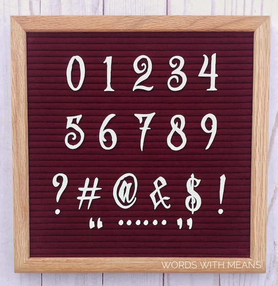 The Jaime Numberset Letterboard Numbers Feltboard Numbers - Etsy