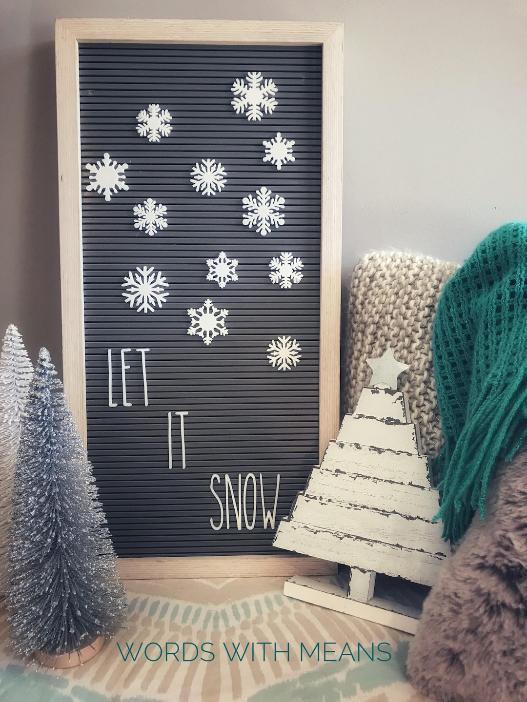 Snowflakes Set for Letterboards and Feltboards, Winter Letterboard ...