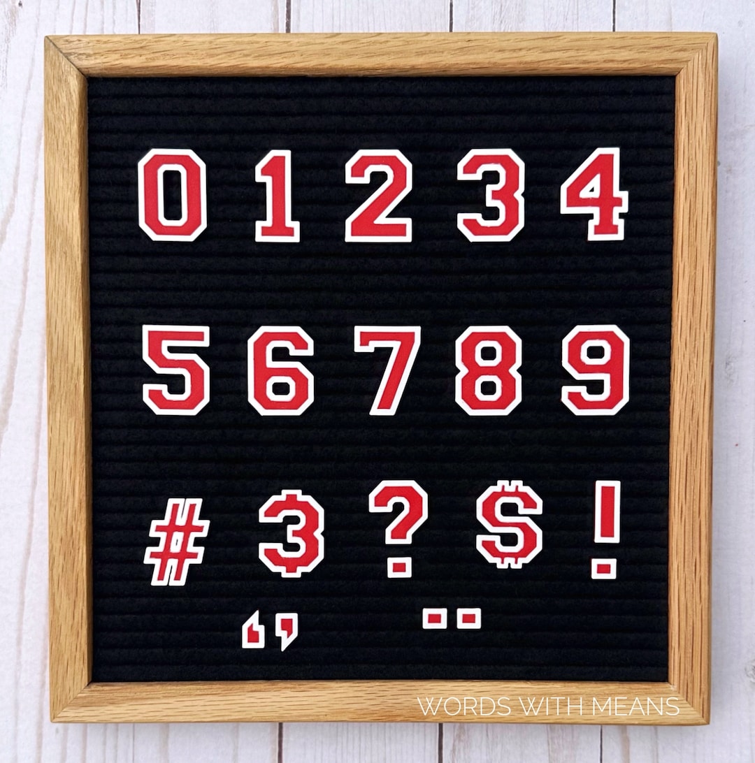 Varsity Numberset, Letterboard Numbers, Varsity Numbers, Feltboard ...