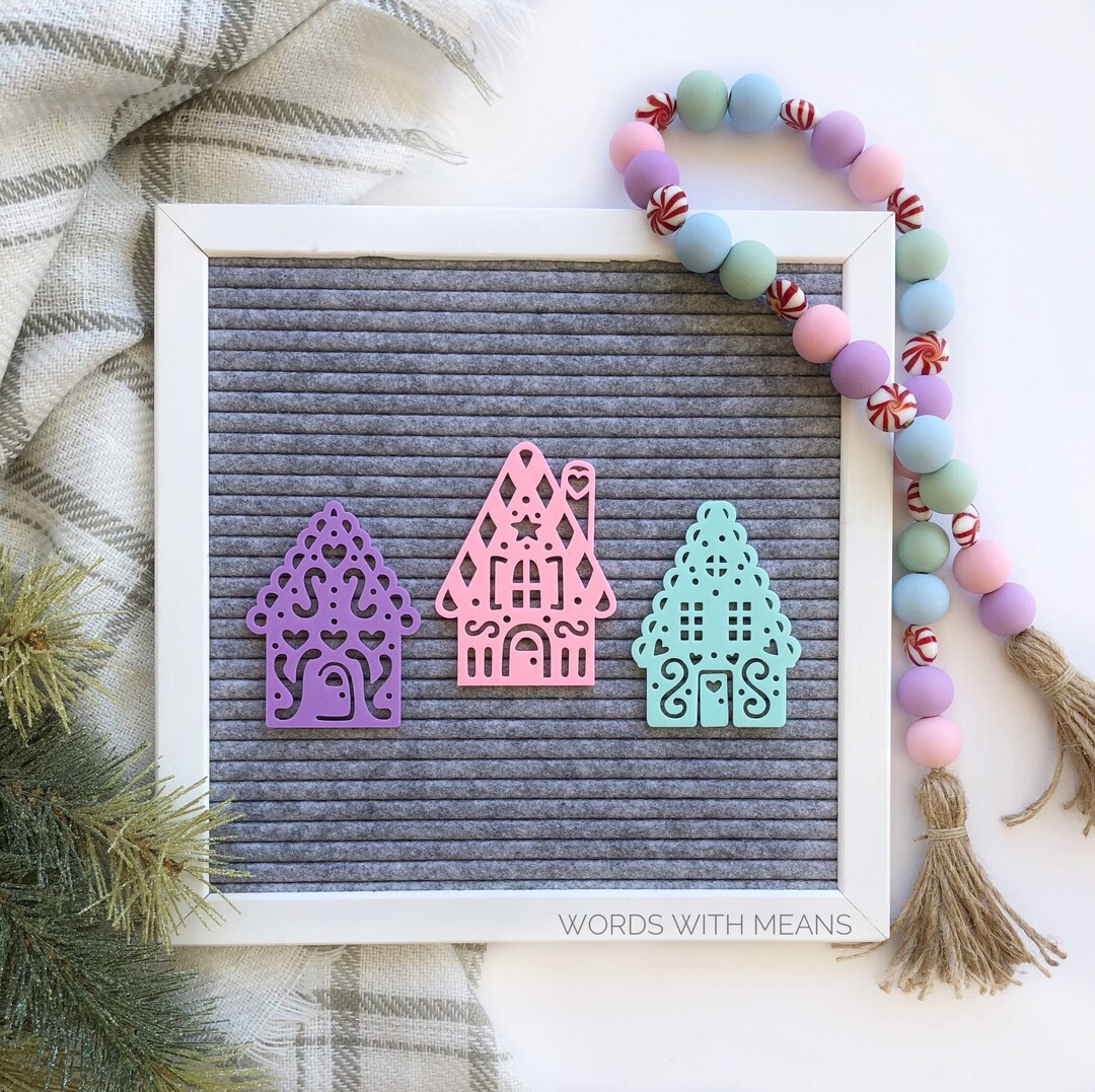 Candy Colored Gingerbread House Icons for Letterboards and Feltboards ...