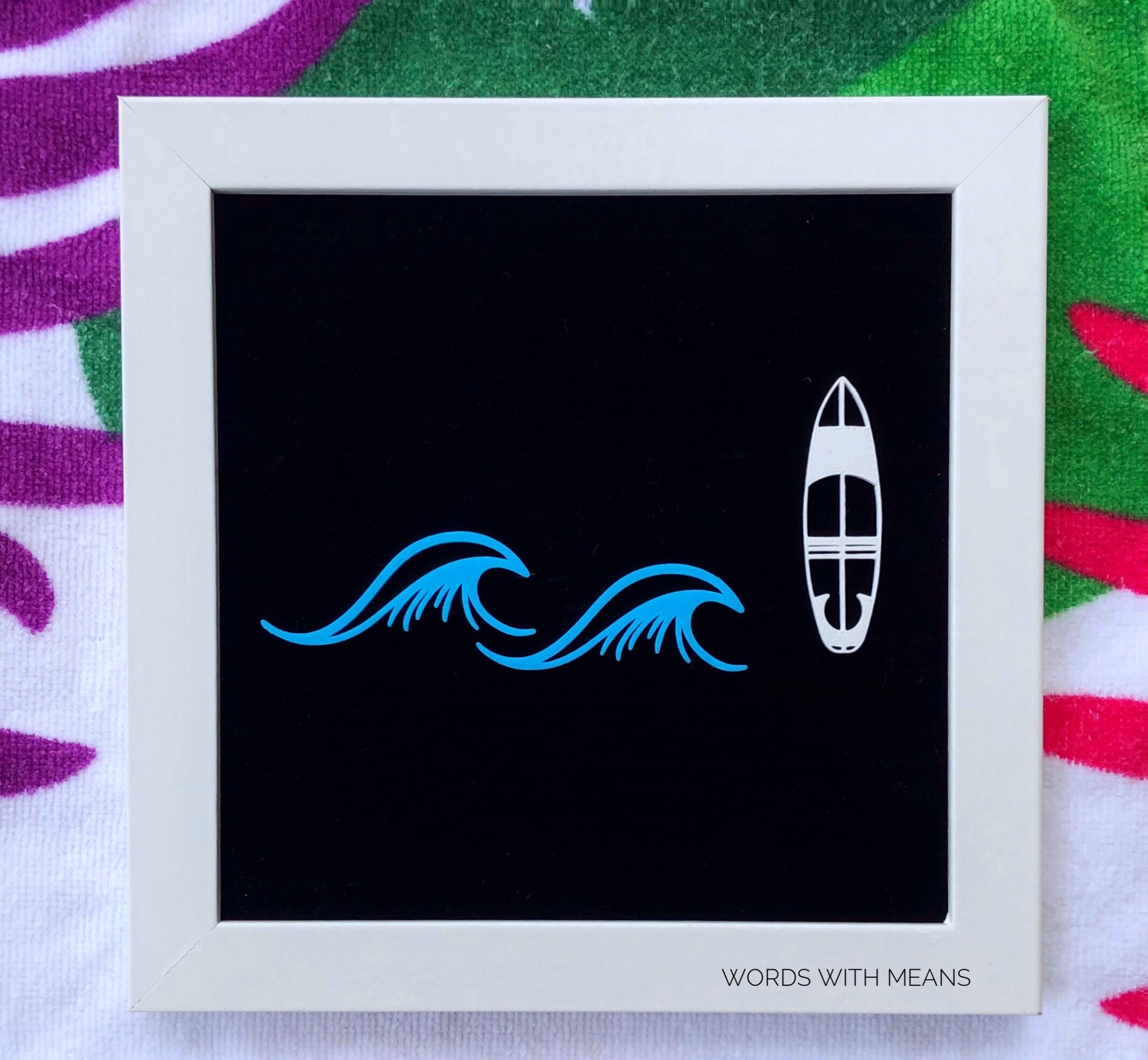 Waves and surfboard set for letterboards and feltboards | Etsy