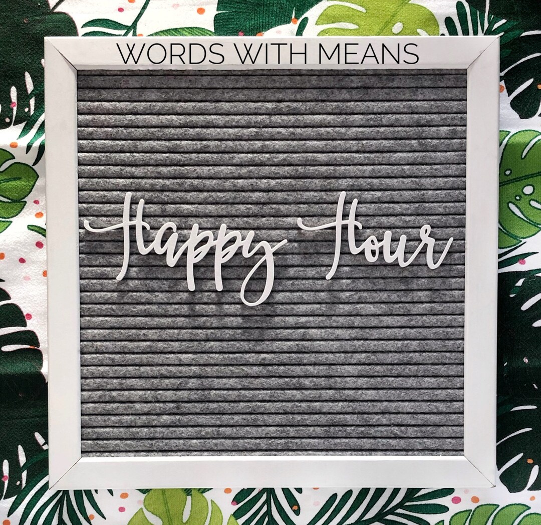 Happy Hour Script for Letterboards and Feltboards, Letterboard Cursive ...