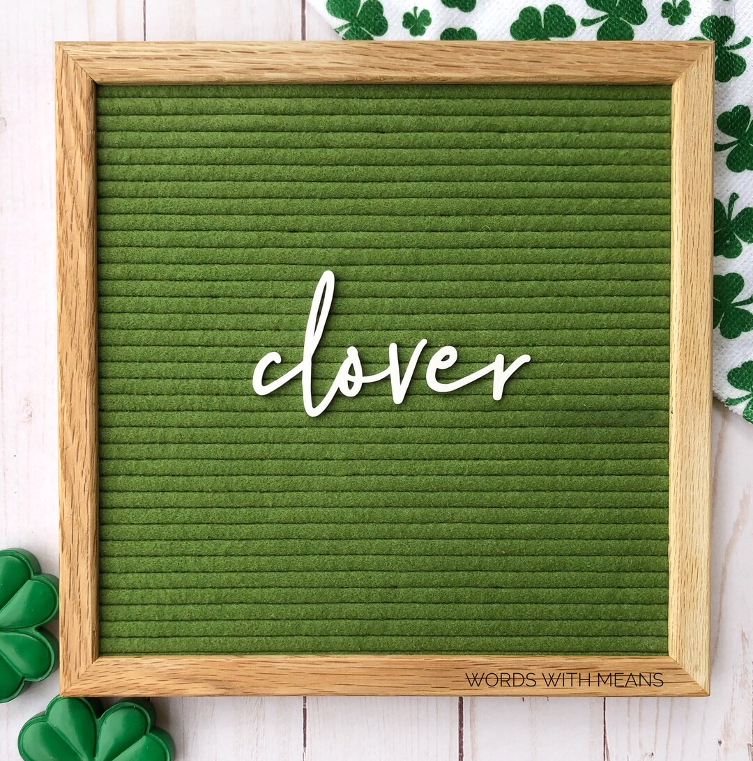Modern Font Clover Letterboard Word - Etsy