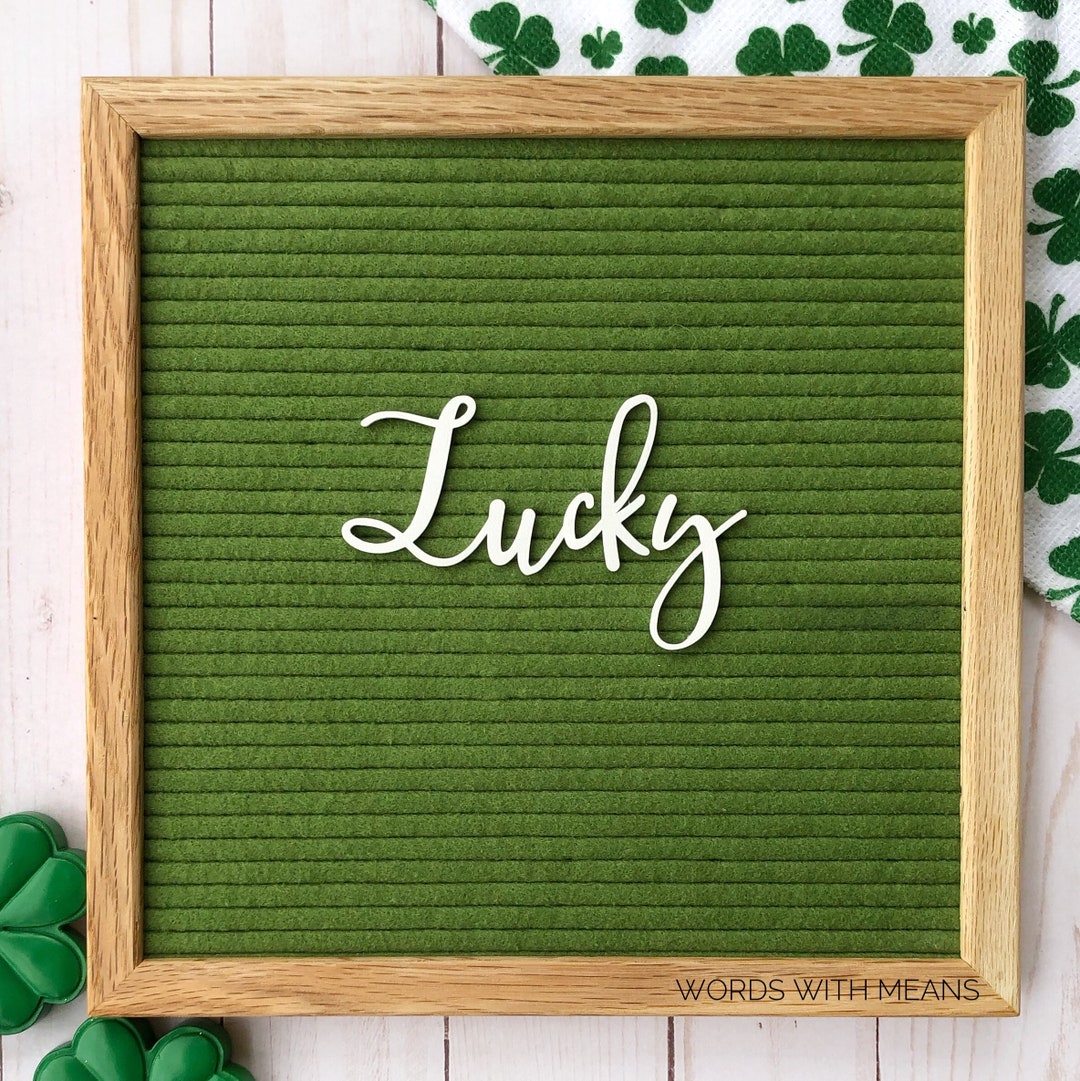 Lucky Cursive Script Letterboard Letters, Cursive Feltboard Letters, St ...