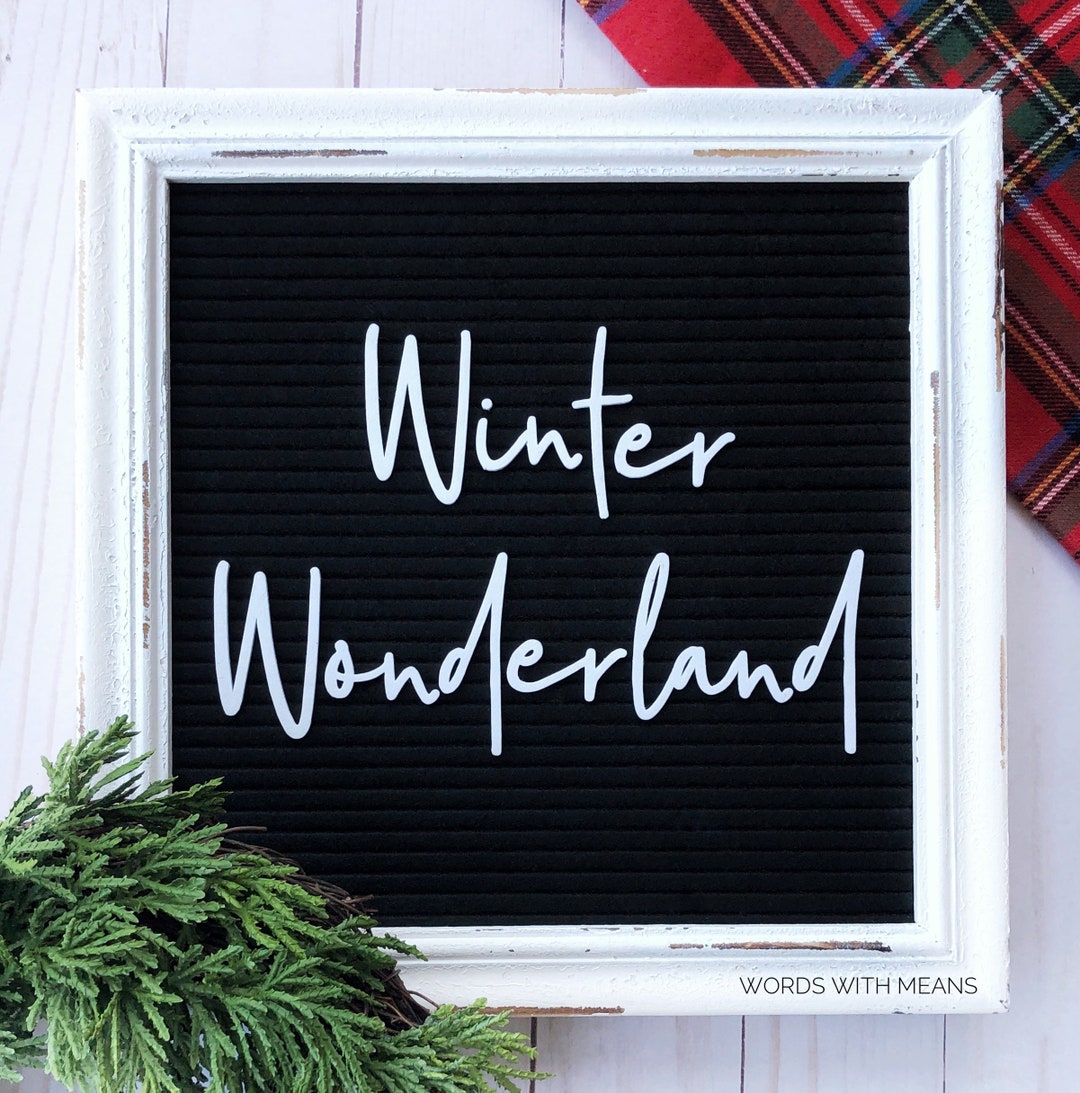 Modern Farmhouse Cursive Winter Wonderland Letterboard Words, Cursive ...