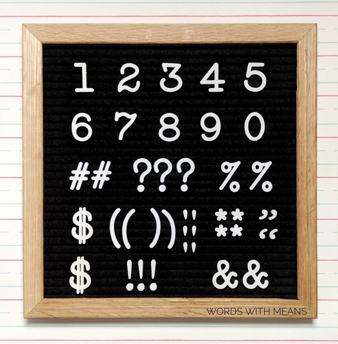 The Editor Number Set, Letterboard Numbers, Feltboard Numbers, Letter ...
