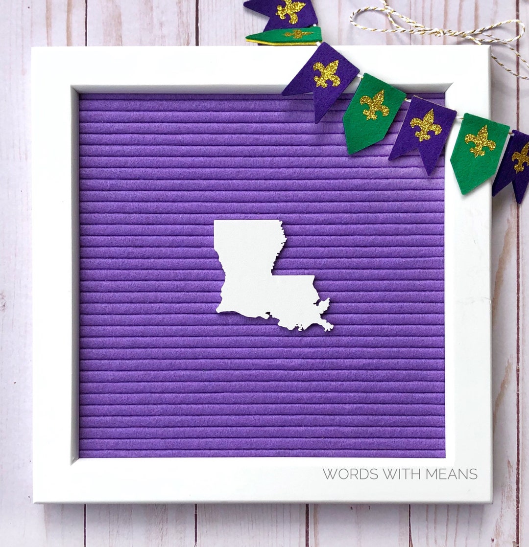 Louisiana State Icon for Letterboards and Feltboards, Mardi Gras Decor ...