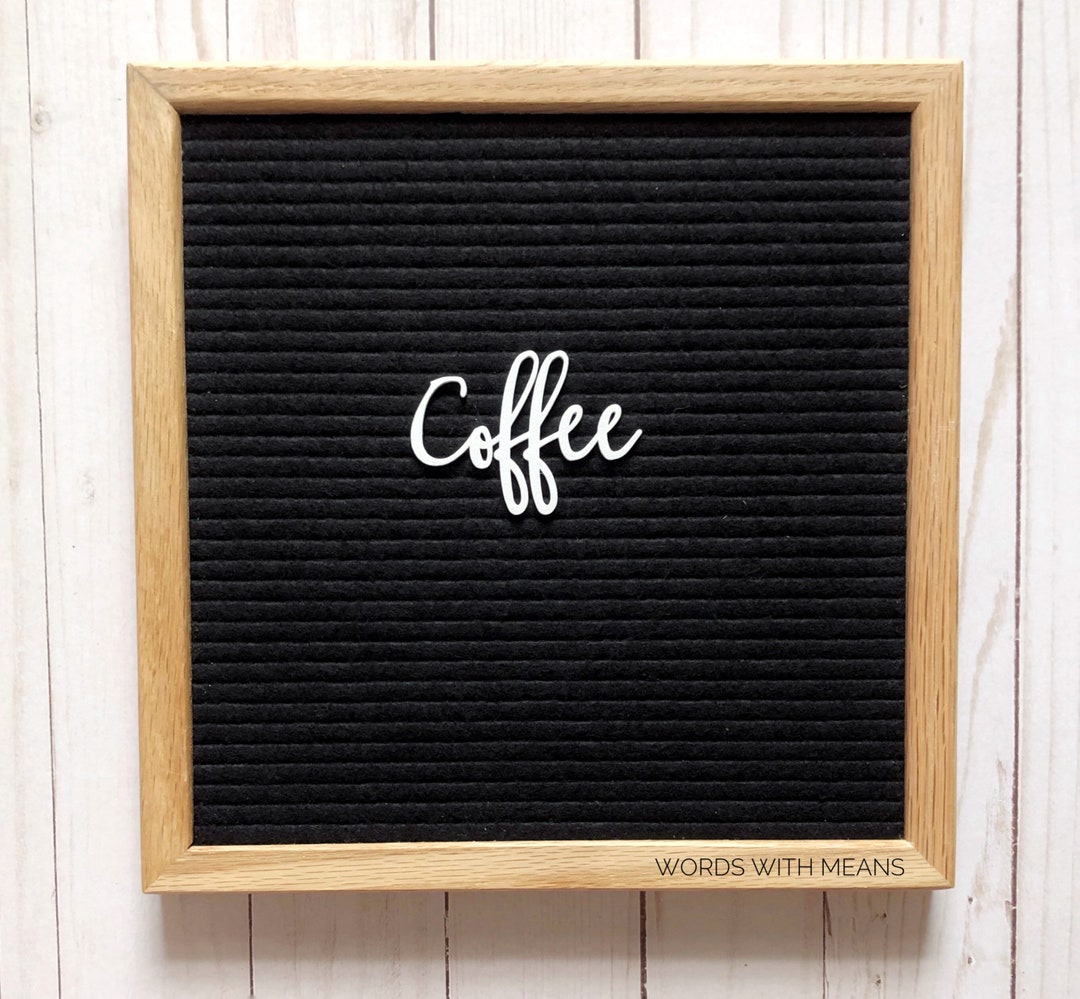 Coffee Script Letterboard Word, Cursive Letterboard Words, Coffee Sign ...
