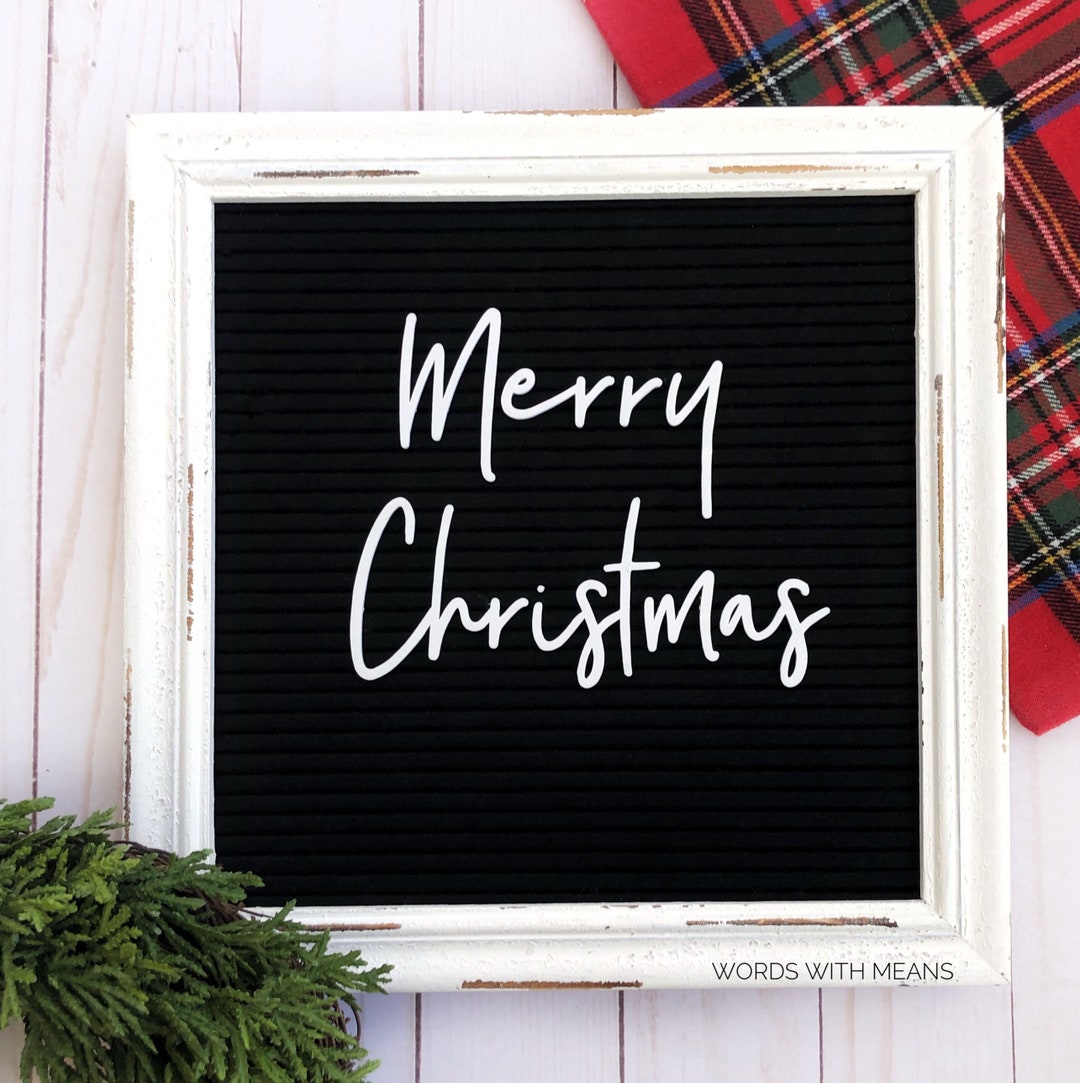Modern Farmhouse Cursive Merry Christmas Letterboard Letters, Merry ...