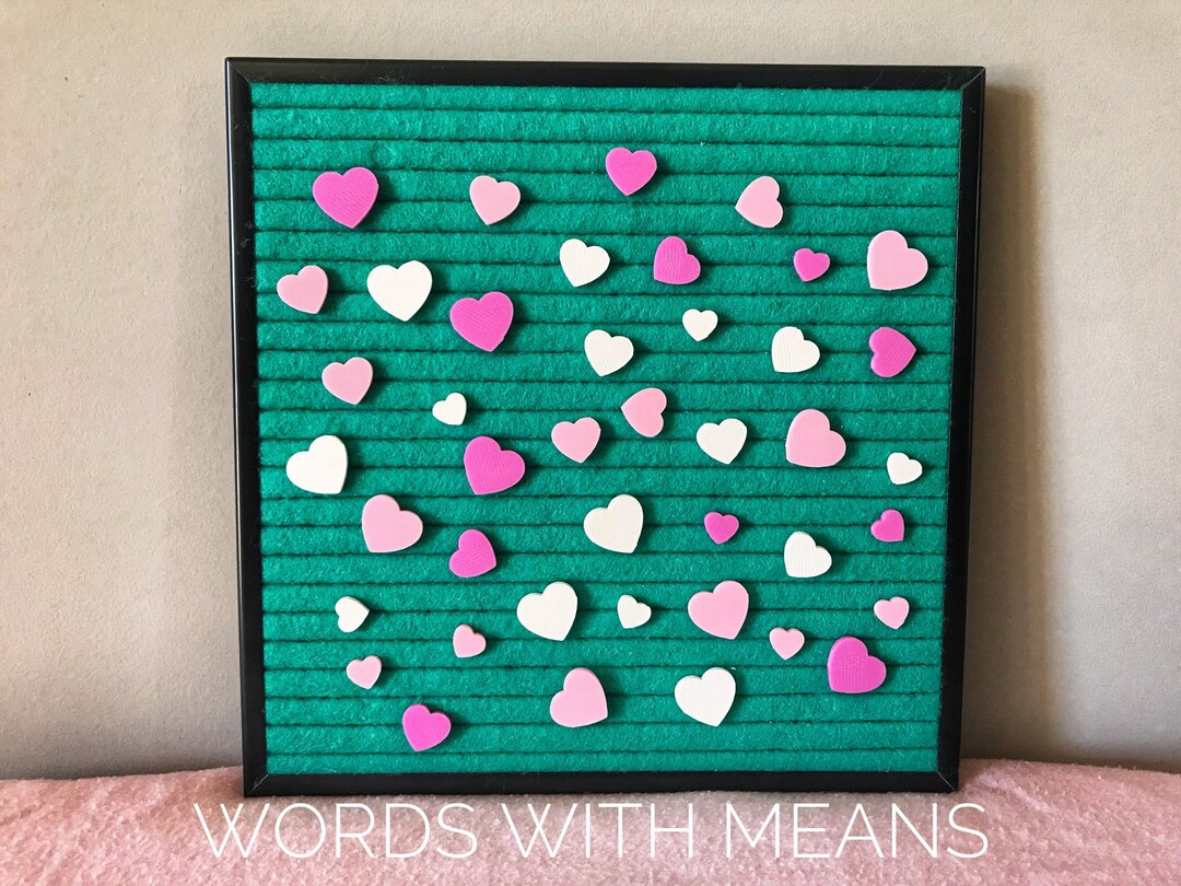 Pink Hearts for Letterboards and Feltboards - Etsy