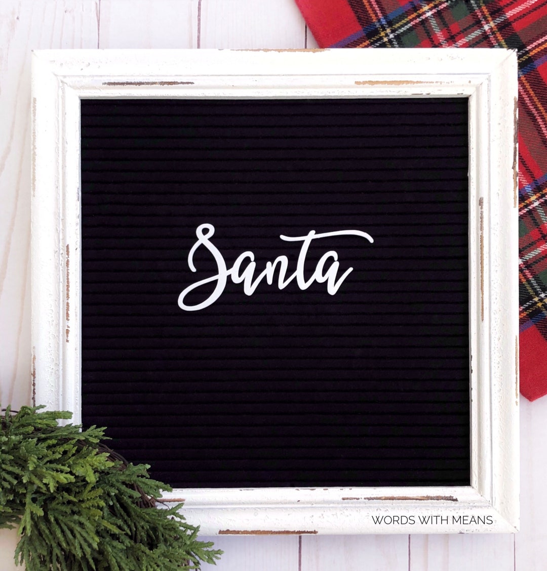 Santa Letterboard Letters, Cursive Santa Letters, Feltboard Santa ...
